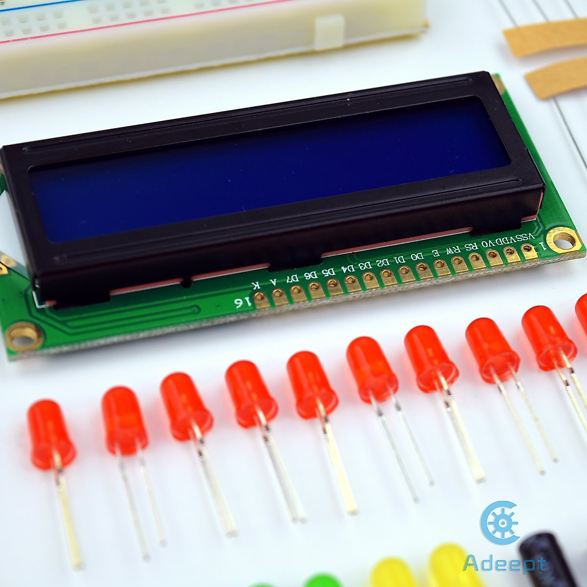 Adeept Project 1602 LCD Starter Kit Compatible with Arduino UNO R3 Mega2560 Nano Servo Relay LCD1602 Beginner/Starter Kit for Arduino with PDF Guidebook/User Manual