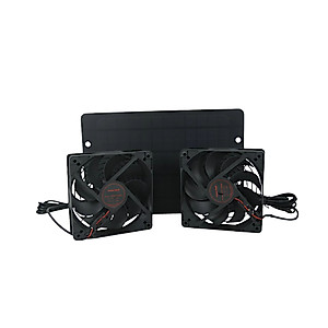 DEALSCHIC Solar Powered Fan/Solar Exhaust Fans for Outside/Solar Greenhouse Fan/Solar Fan for Attic,Shed,Barn,Chicken Coop,Dog House(10W Solar Panel+2 Solar Exhaust Fan)