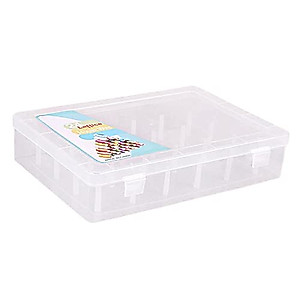Harilla Large, Thread Storage Box with 24 Spools, Sewing Bobbins Organizer, Sewing Tread Container