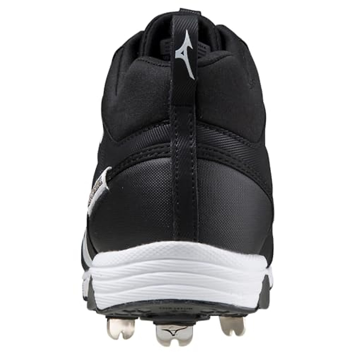 Mizuno 9-Spike Men's Metal Baseball Cleat 11 1/2, Black-White (9000)