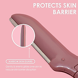 JAPONESQUE Precision Dermaplaner Facial Razors – 3 Piece Set, Eyebrow and Facial Hair Single Blade Razors for Women and Men, 3ct.