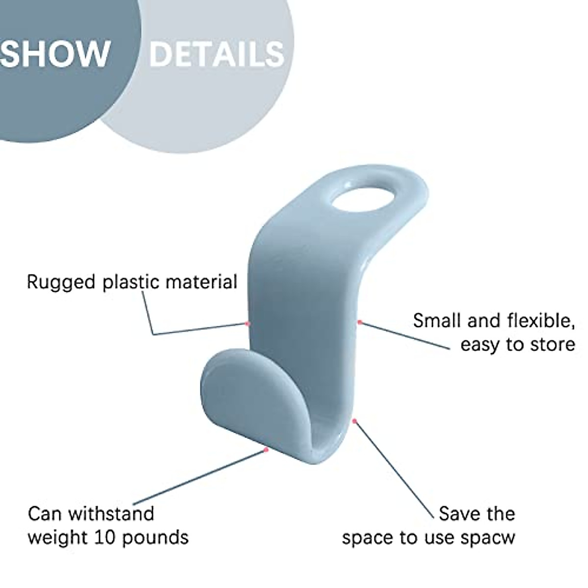 AHSONLUF 100 Pieces Clothes Hanger Connector Hooks, Thicken Clips Clothes Hangers Space Saving Plastic Hangers for Organizer Closets Extender Hooks(Pink, Blue, Black, Pink and White)