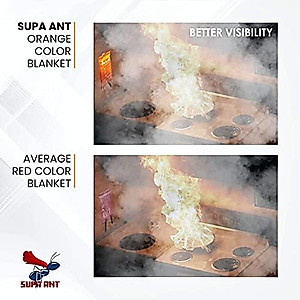 Supa Ant Emergency Fire Blanket for Home and Kitchen - 2 Pack 1500F High Visibility (Glow in The Dark) Smother Kitchen Fire Blanket - CE Certified Hero Fire Blankets Emergency for Home (40in)