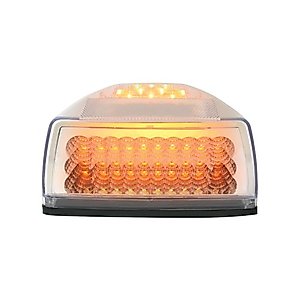 Grand General 77233 Amber Spyder 42-LED Peterbilt Headlight Turn Signal Sealed Light with 3 Wires for Front/Park/Turn Functions and Clear Lens