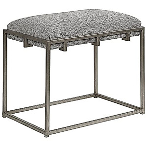 Uttermost Edie 21-in H Silver and Gray Small Bench