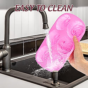 MOTZU 6 Cavity Rose Flower Silicone Ice Cube Candy Chocolate Cake Cookie Cupcake Baking Soap Mould