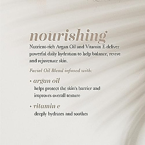 Pearlessence Argan & Vitamin E Facial Oil | Powerful Hydration to Help Balance, Revive & Rejuvenate Skin | Made in USA, Cruelty Free & Paraben Free