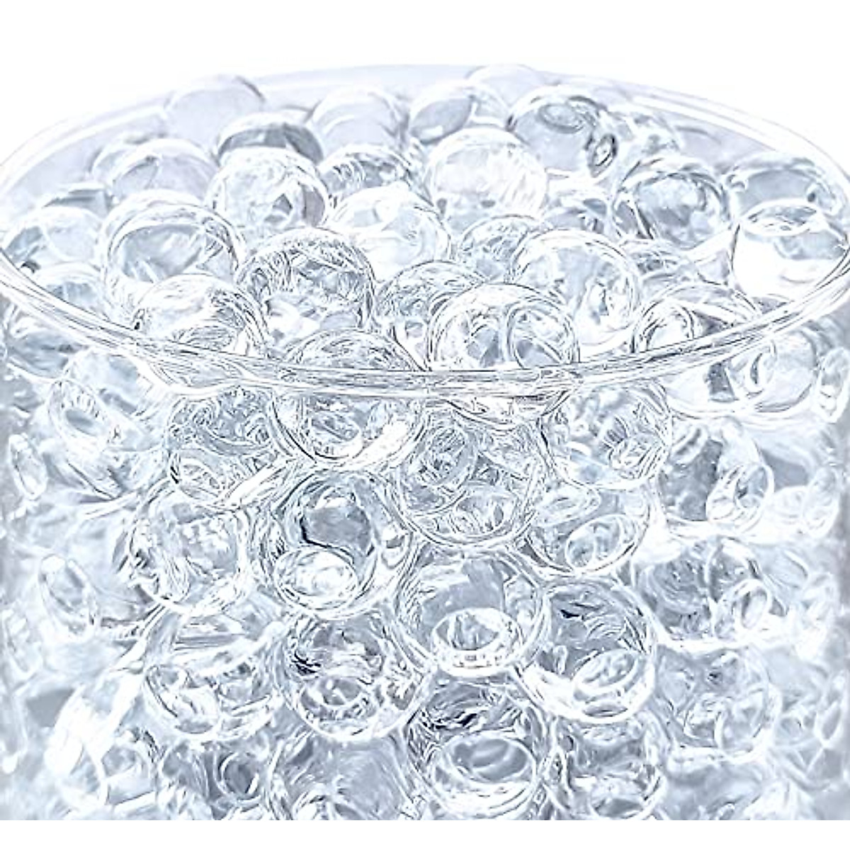 NIKOEO Clear Water Beads, 10000 Pcs Clear Water Gel Jelly Beads Vase Filler for Floating Candle Making, Wedding Centerpiece, Festive Floral Decoration Flower Arrangement (Transparent)