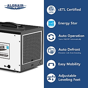 ALORAIR Crawl Space Dehumidifier, 120 PPD Energy Star Crawlspace Dehumidifiers with Drain Hose and Pump for Basement, Portable Compact Auto Defrost Under House Industry Commercial Dehumidifier