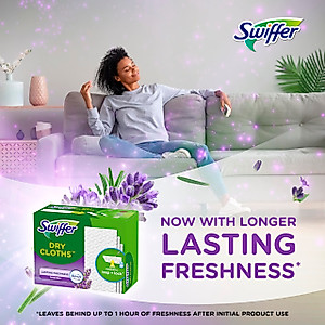 Swiffer Sweeper Dry Sweeping Pad, Multi Surface Refills for Dusters Floor Mop with Febreze Lavender Scent, 52 Count