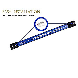 EHOMEA2Z Magnetic Tool Holder 4 Pack Heavy-Duty 12 Inch Rack, Magnetic Wrench Rack, Magnetic Strip for Walls, Garage Accessories, Shed and Shop Magnetic Organizer, Gifts for Men