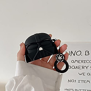 Airpods 3rd Generation Case Cute Cartoon Personality 3D Kawaii Soft Silicone Skin Protector for Teenagers and Children (Black Warrior)