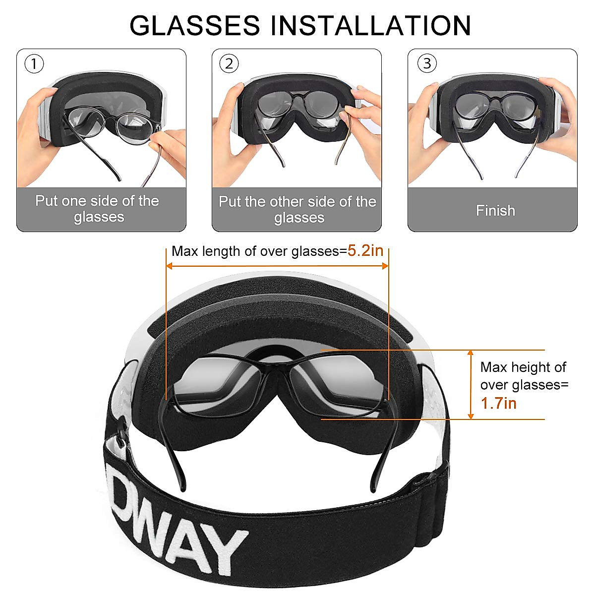 findway Kids Ski Goggles, Kids Snow Snowboard Goggles for Boys Girls Youth OTG
