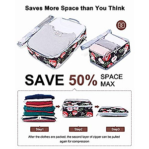 Compression Packing Cubes, 6pcs Packing Cubes for Travel Organizer Bags for Luggage Packing Cubes for Suitcases Travel Cubes for Packing with Shoe Bag and Toiletry Bag