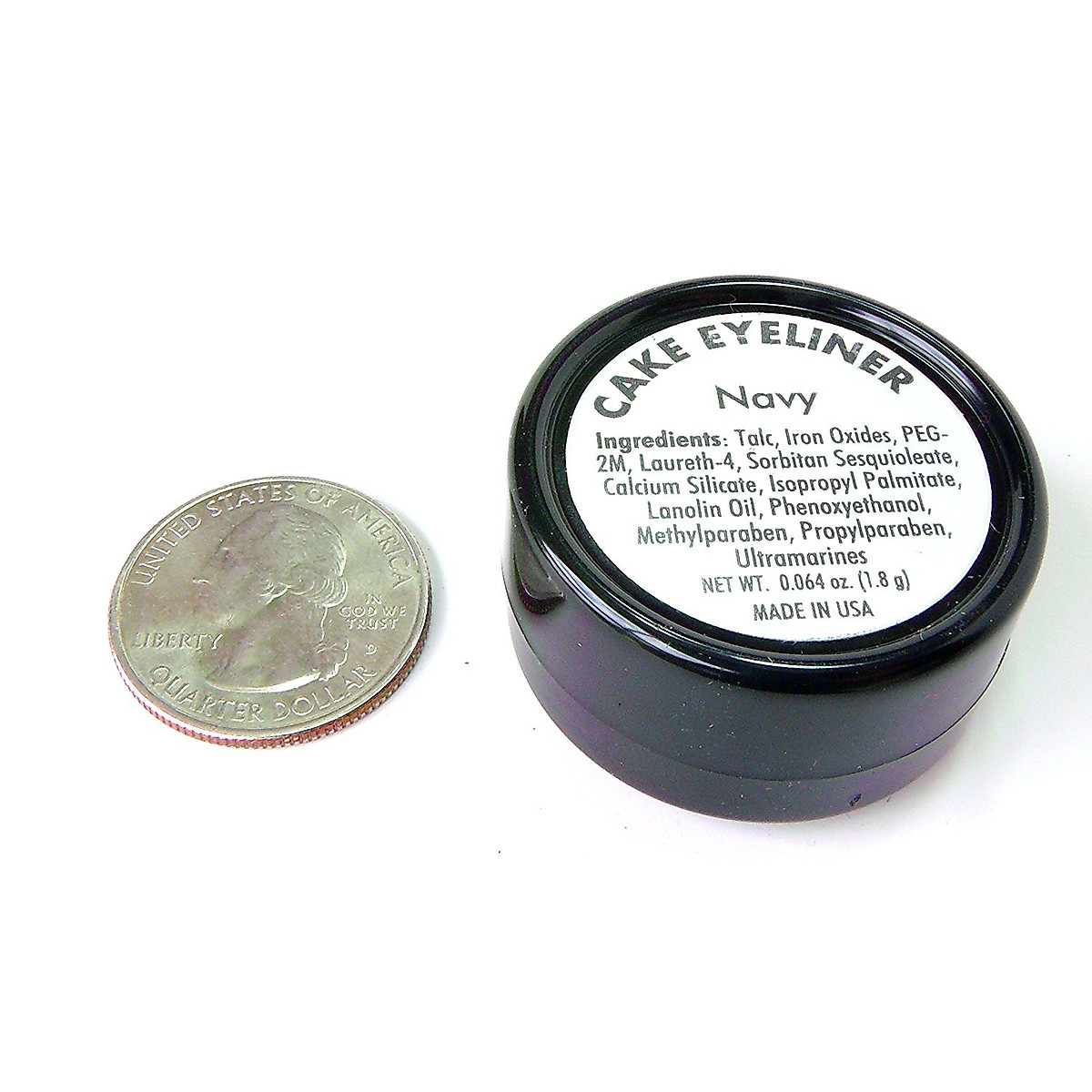 Pure Ziva Matte Cool Dark Navy Blue Cake Eyeliner & Pressed Eyeshadow, Water Activated Powder; Gluten & Cruelty Free