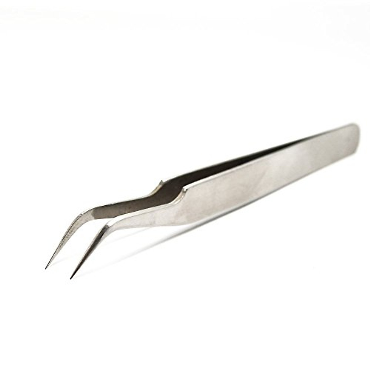 Serdokntbig 1 Piece Silver Stainless Steel Antistatic Antimagnetic Curved Tweezers Tool for Computer Electronics Maintenance