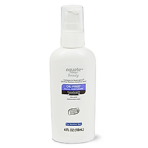 Equate Beauty Oil Free Moisture Daily Hydrating Facial Moisturizer & Neck Cream with Glycerin - Fast Absorbing Ultra Gentle Lightweight Face Lotion 4 fl. oz (Pack of 1)