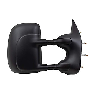 Brock Replacement Passengers Manual Tow Telescopic Side View Mirror Dual Arms Double Swing Compatible with 03-16 E-Series Van 7C2Z17682DA