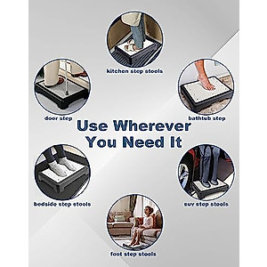 Step Stool for Adults, Heavy Duty, Anti-Slip, Ideal for Outdoor, Kitchen, Bathroom, Bedroom, Plastic, Holds 440 lbs, Half Step Ladder(Large-Sized)