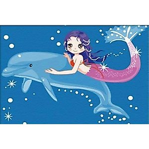 Diy oil painting, paint by number kits for kids - Mermaid 20X30cm.