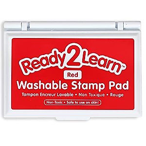 READY 2 LEARN Washable Stamp Pad - Red - Non-Toxic - Fade Resistant - Perfect for Scrapbooks, Posters and Cards