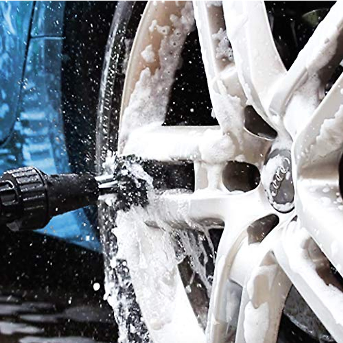 Brush Hero Car Wheel Brush, Premium Automotive Detailer and Tire Brush Cleaning Kit for Bikes, Engines, Trucks, Equipment, Exhaust Tips, Premium Water-Powered Multi-Purpose Rim Brush from