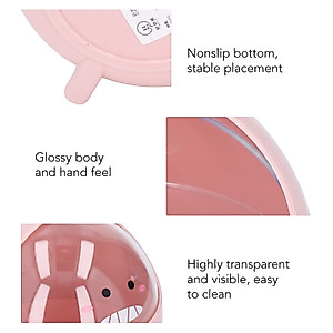 Aladeno Mini Desktop Trash Can Wastebaskets Cute Dinosaur Style Large Mouth Detachable Design Nonslip Bottom Plastic Mini Trash Can (Pink Baby Dinosaur)