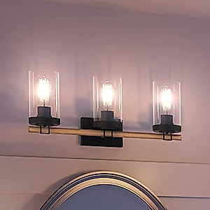 Luxury Urban Loft Bath Light, Medium Size: 9''H x 22''W, with Modern Farmhouse Style Elements, Charcoal Finish, UEX2606 from The Hampton Collection by Urban Ambiance