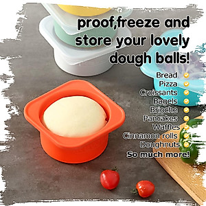 KEVJES Stackable Silicone Artisan Pizza Dough Proofing Proving Containers with Lids-2/3/4/5 pack-500ml portion (Spacegrey, 2 PACK)