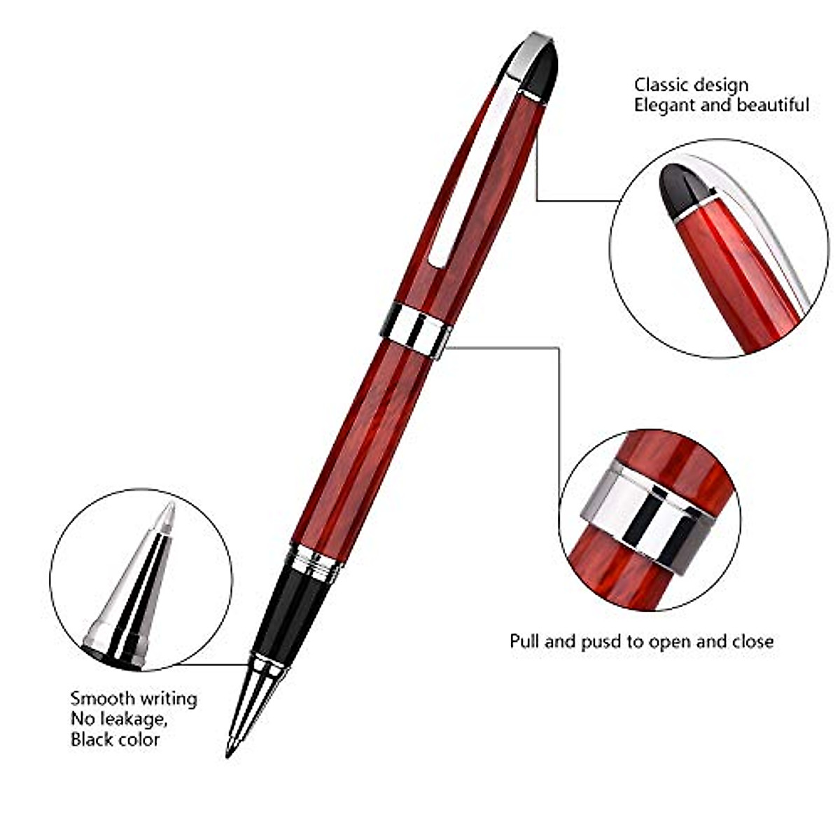 TEPENAR Writing Pen Set with Gift Box - Elegant Nice Black Ink Ballpoint Pen for Journal Signature Executive Business Office