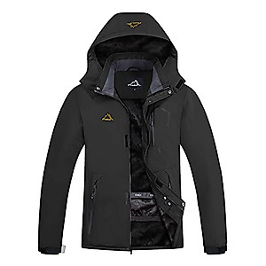 FTIMILD Men's Ski Jacket Waterproof Warm Winter Mountain Windbreaker Hooded Raincoat Snow Jackets