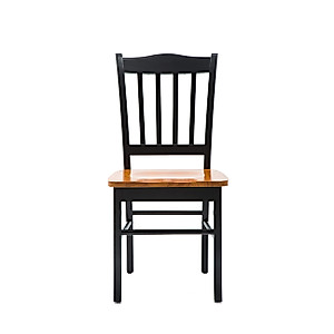 Boraam Shaker Chair, Black/Oak, Set of 2