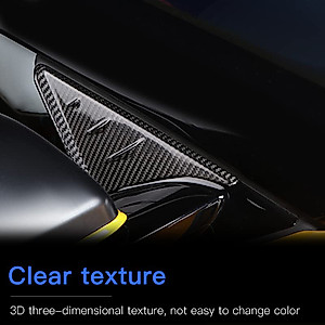 JSWAN Carbon Fiber A Pillar Rearview Mirror Panel Trim Cover for GR Supra A90 2019-2023 Side Window A-Pillar Triangle Cover (Bright Black)