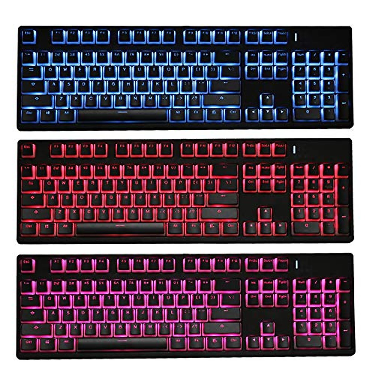 Happy Balls Pudding Keycaps PBT Backlit Cherry MX Keycap Set Doubleshot OEM Profile Translucent with Keycap Puller for US UK Layout 61 87 104 108 MX Switches Mechanical Keyboard(Black)