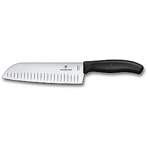 Victorinox VIC-5.2523.17US2 Fibrox Pro Santoku 7" Granton Blade 1½" Width at Handle Black