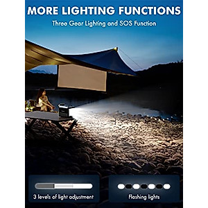 MARBERO Portable Power Bank with AC Outlet, Peak 120W/110V Portable Laptop Battery Bank, 24000mAh Charger Power Supply with AC Outlet, Power Station for Outdoor Tent Camping Home Office Emergency