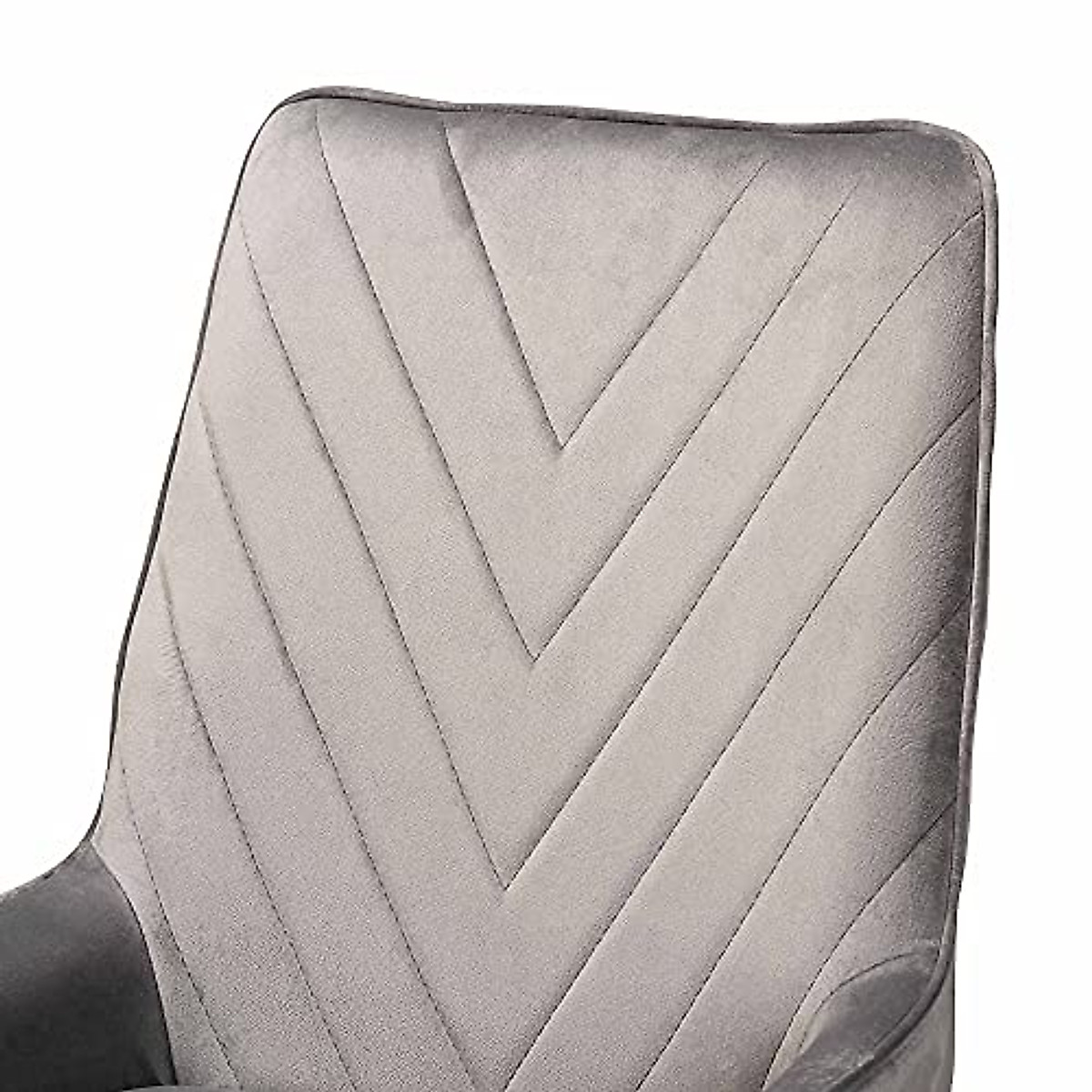 Baxton Studio Priscilla Contemporary Glam and Luxe Grey Velvet Fabric Upholstered and Gold Finished Metal 2-Piece Dining Chair Set