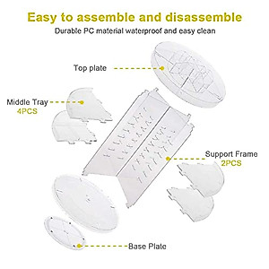 chfine 360 Rotating Makeup Organizer, Large Capacity Detachable Spinning Cosmetics Organizer with 4 Layers, Lazy Susan Makeup Organizer for Skin Care Products Makeup Sets (Crystal Clear)