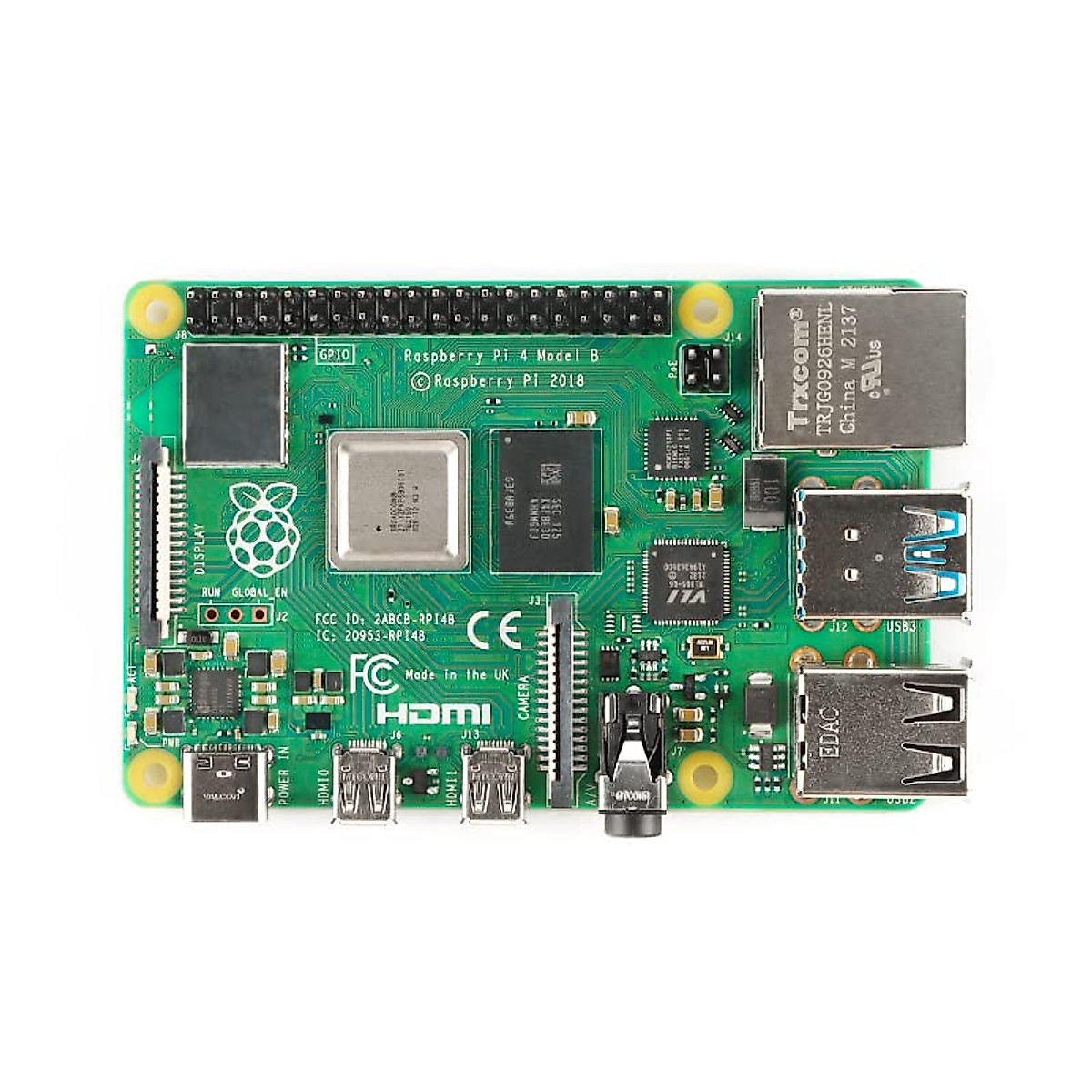 JESSINIE Raspberry Pi 4 Model B 4GB Development Board 1.5GHz Bluetooth 5.0 WIFI Multifunctional Universal Development Board Learning Board for Python Linux Programming
