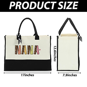 Nana Gifts Tote Bag Grandma Gifts Beach Bag Gift for Grandmother Retirement Birthday Mothers Day Thank You Gifts for Women Nana Mamaw First Time Grandma Gigi Mimi Gaga Canvas Travel Shopping Bag