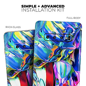 DesignSkinz Blurred Abstract Flow V21 Protective Vinyl Decal Wrap Skin Cover Compatible with The Samsung Galaxy S20 (Screen Trim & Back Glass Skin)