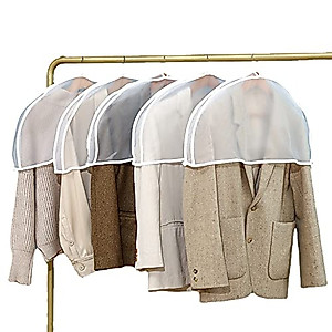 Fxkoolr Clear Vinyl Shoulder Covers Closet Suit Protects Storage Home Decor Set of 10 12"H x 24"W x 2"D for Suit, Coats, Jackets, Dress Closet Storage
