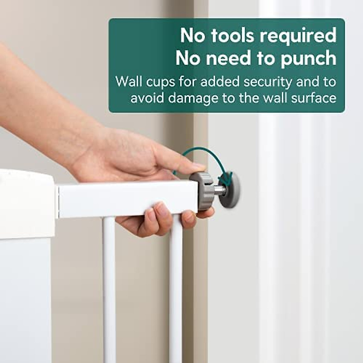 Babelio Baby Gate for Doorways and Stairs, 26-40 inches Dog/Puppy Gate, Easy Install, Pressure Mounted, No Drilling, fits for Narrow and Wide Doorways, Safety Gate w/Door for Child and Pets