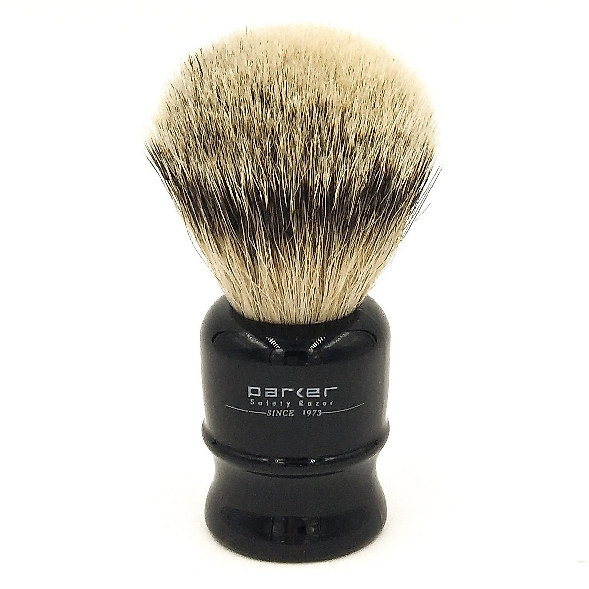 Parker,100% Silvertip Travel Shave Brush with Case, Black - Also Great for Everyday Use!