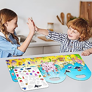 Stickers Book for Kids，3D Jelly Stickers，Reusable Stickers Book for Boys&Girls, 33pcs Reusable and Removable Stickers Kids Birthday Party Decorations for Wall Home Room