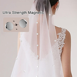 24 Sets Wedding Veil Weights Magnetic Pearls- 0.4 Inch Bridal Veil Weights Magnetic Double-sided Artificial Pearls for Wedding Bridal Decoration