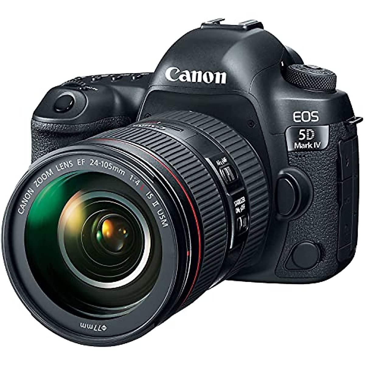 Camera Bundle for Canon EOS 5D Mark IV DSLR Camera w/ 24-105mm USM Lens + Digital TTL Flash, Backpack, 128GB High Speed Memory Card, Extra Battery + Professional Bundle (Renewed)