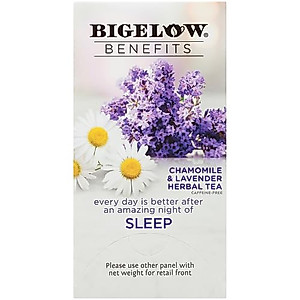 Bigelow Tea Benefits Sleep Chamomile & Lavender Herbal Tea, 18 ct