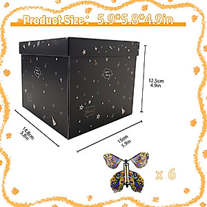 WUEURU Butterfly Explosion Gift Box, Flying Butterfly Surprise Box,Exploding Butterfly Birthday Box Surprise Cake Explosion Box, DIY Butterfly Pop Up Box for Christmas, Halloween, New Year, Birthday