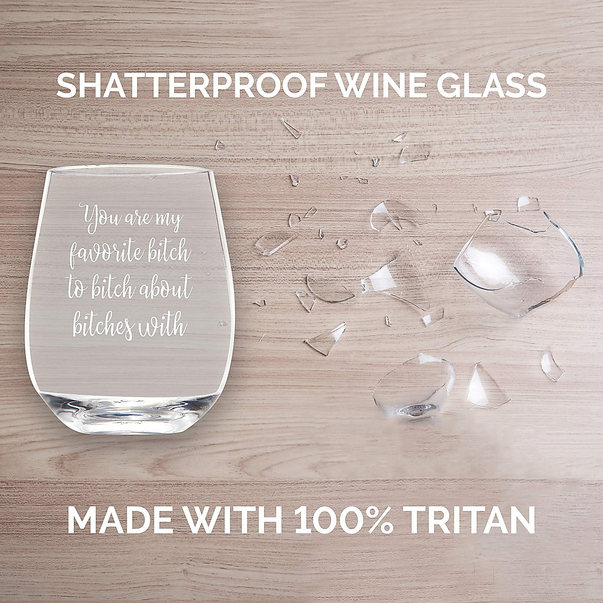 Coworker Gifts for Women, You Are My Favorite Bitch, Gifts for Your Best Friend, Unbreakable Stemless Plastic Wine Glass, Roommate Birthday Gift, Funny Sister Gifts, White Elephant Nurses